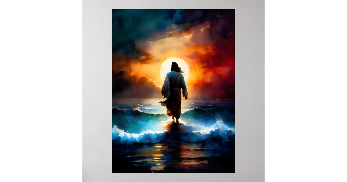 Jesus Walking On The Water Poster | Zazzle