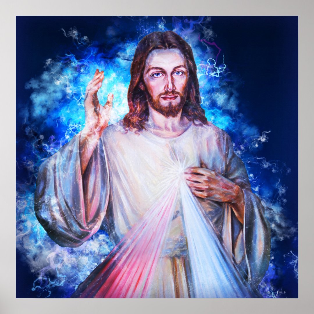 Jesus Waving from Heaven Matthew 4:17 Christian Poster | Zazzle