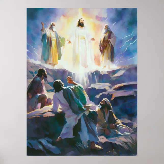 Jesus With Moses And Elijah On The Mountain Poster | Zazzle