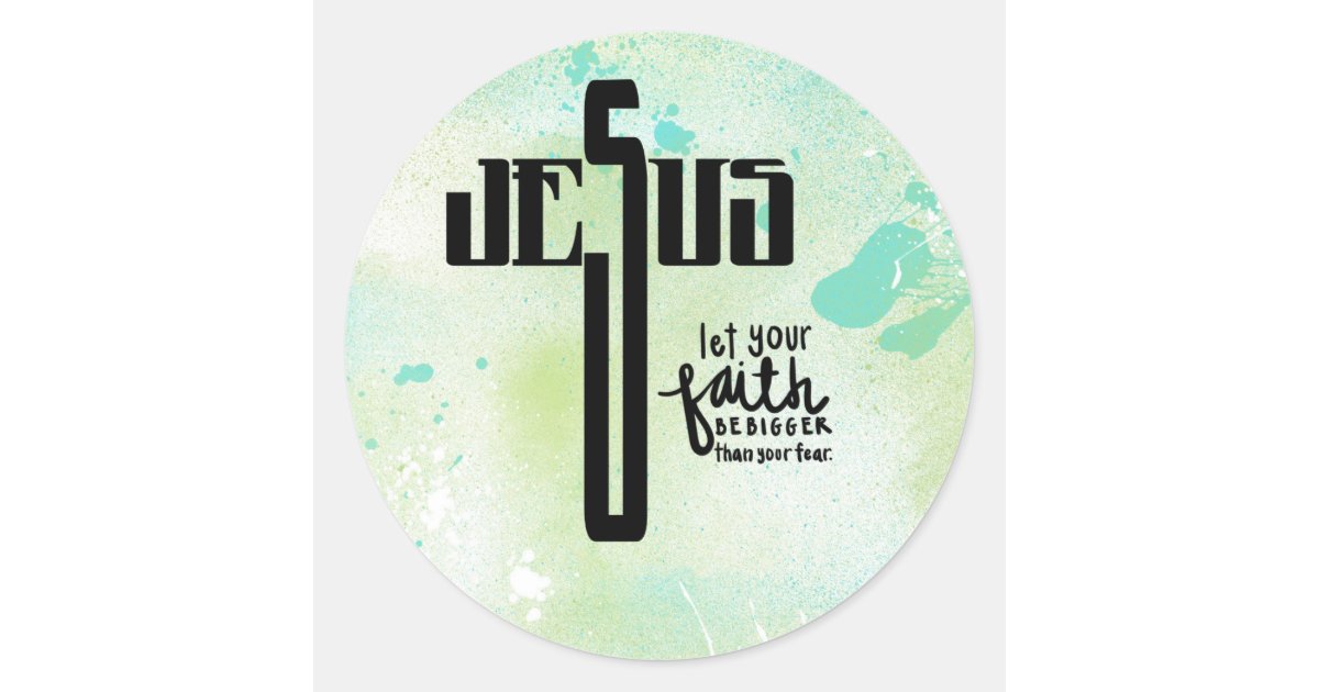 Jesus Word Art Classic Round Sticker | Zazzle