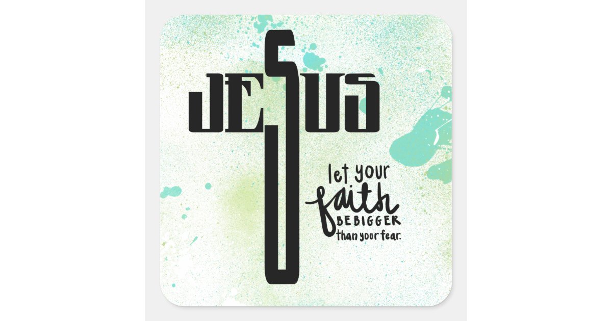 Jesus Word Art Square Sticker | Zazzle