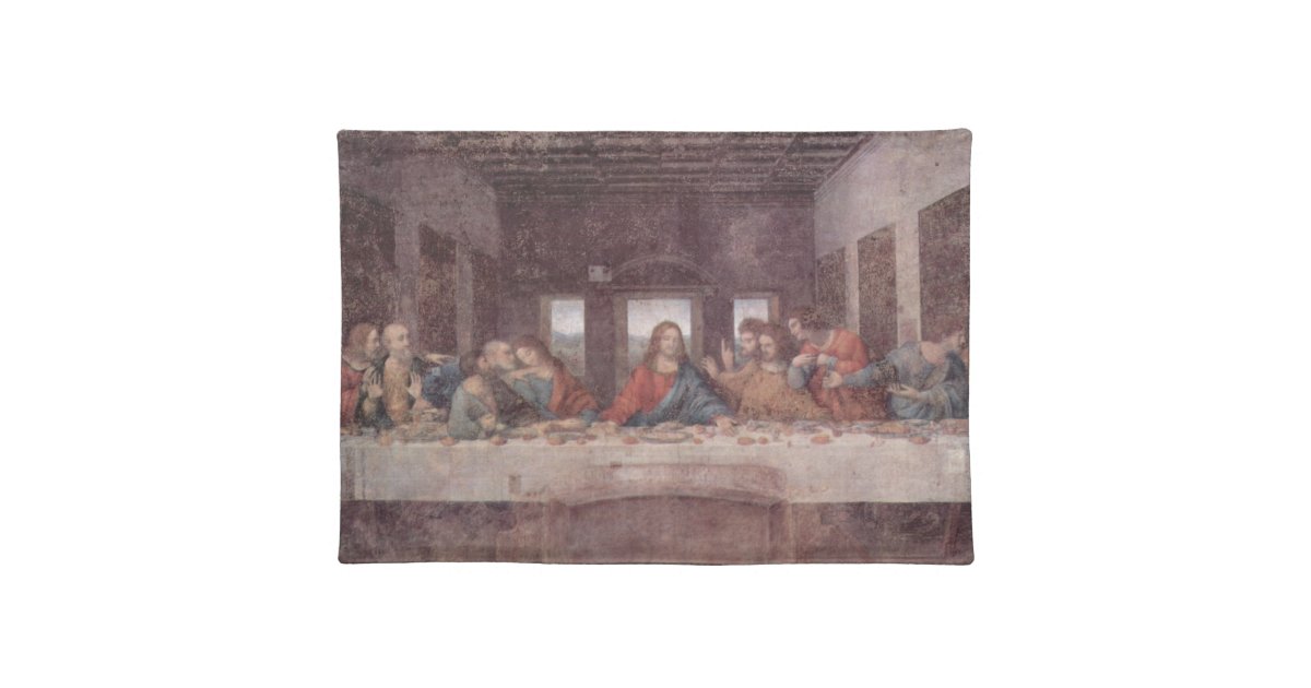 Jesus "Yeshua" The Last Supper, Leonardo da Vinci Cloth Placemat | Zazzle