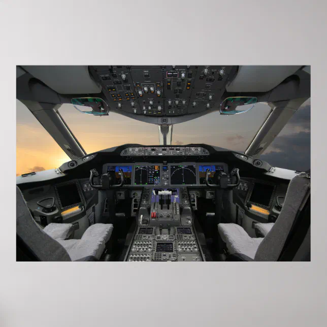 Jet aircraft cockpit poster | Zazzle