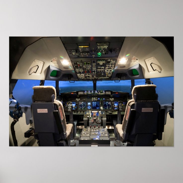 Jet aircraft cockpit poster | Zazzle