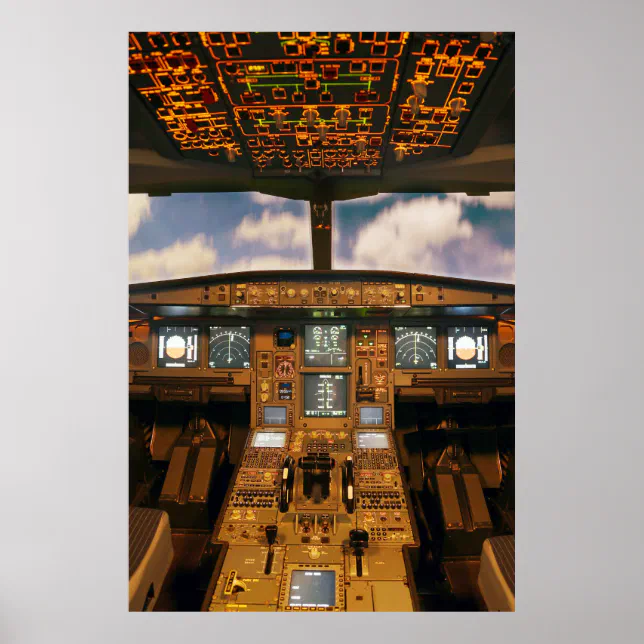 Jet Aircraft Cockpit Poster | Zazzle