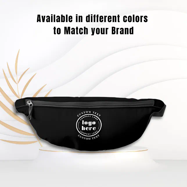 Jet Black Company Logo Business Promotion Fanny Pack | Zazzle