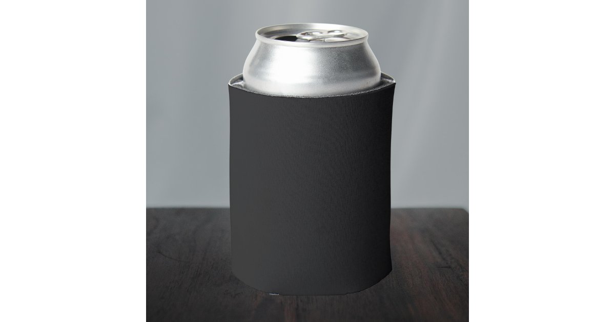 Jet Black Solid Color Can Cooler | Zazzle