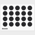 Jet Black Solid Color Classic Round Sticker | Zazzle