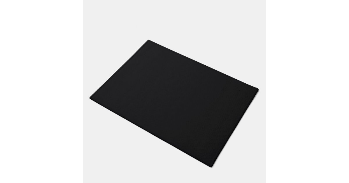 Jet Black Solid Color Doormat | Zazzle