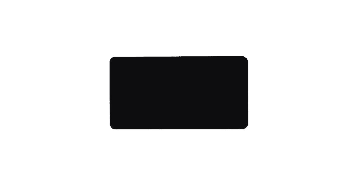 Jet Black Solid Color Label | Zazzle