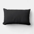 Jet Black Solid Color Lumbar Pillow | Zazzle