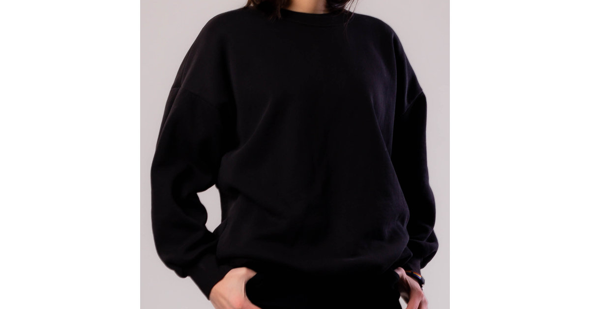 Jet Black Solid Color Simple Minimalist Sweatshirt | Zazzle