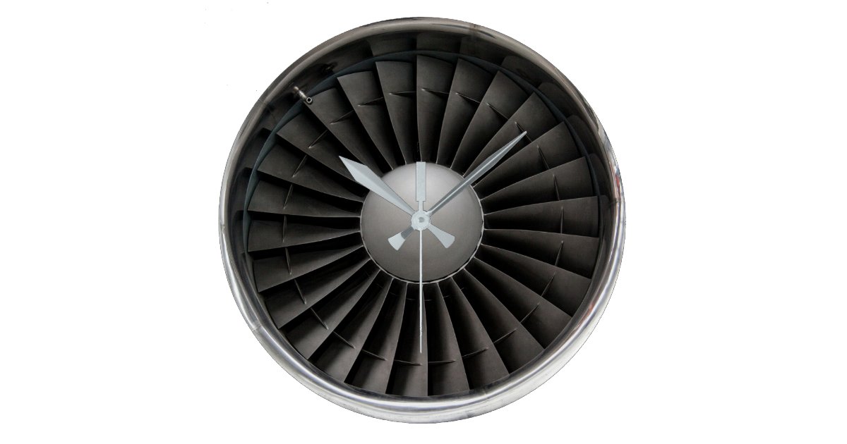 Jet Engine Turbine Fan Large Clock | Zazzle