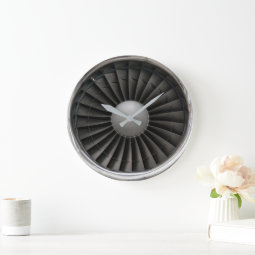 Jet Engine Turbine Fan Large Clock | Zazzle