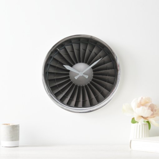 Jet Engine Turbine Fan Large Clock | Zazzle