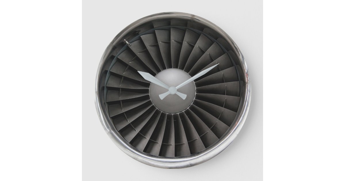 Jet Engine Turbine Fan Large Clock | Zazzle