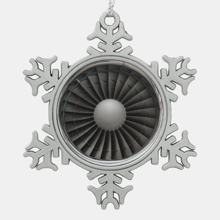 Jet Engine Turbine Fan Snowflake Pewter Christmas Ornament | Zazzle