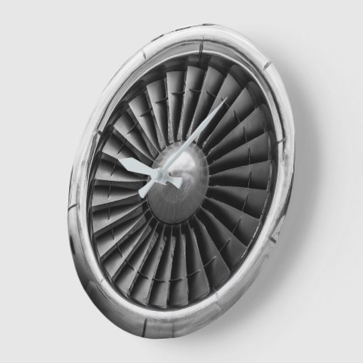 Jet Engine Turbine Large Clock | Zazzle