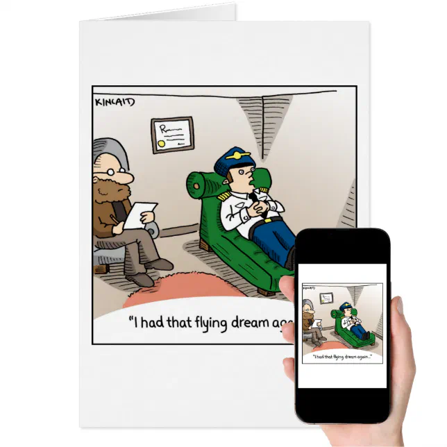 Jetlagged Comic Card--Pilot in Therapy | Zazzle
