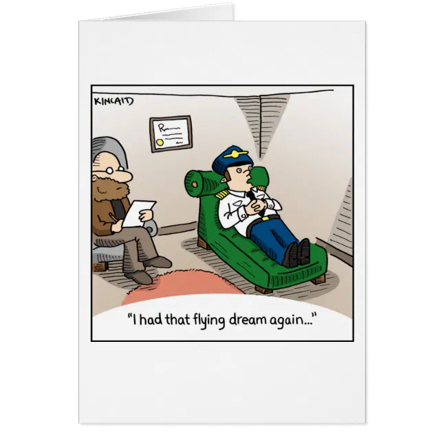 Jetlagged Comic Card--Pilot in Therapy | Zazzle