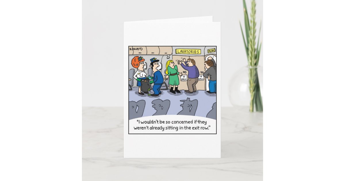 Jetlagged Comic Greeting Card--Lavatories Card | Zazzle
