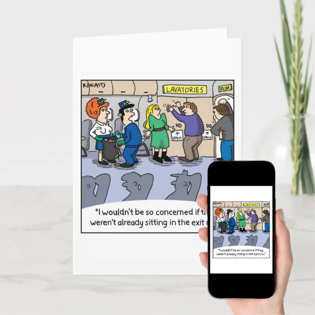 Jetlagged Comic Greeting Card—Lavatories Card | Zazzle