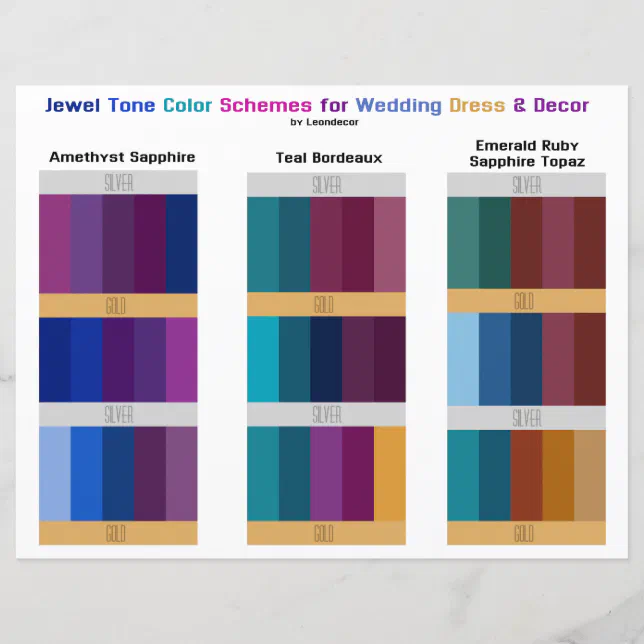 Jewel Tone Wedding Color Schemes Palettes | Zazzle