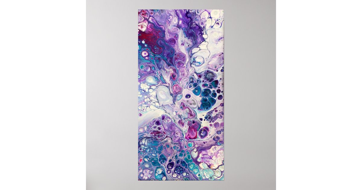 Jewel-toned flow art poster | Zazzle