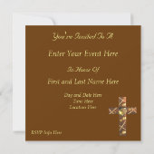 Jeweled Christian Cross Party Invitation | Zazzle