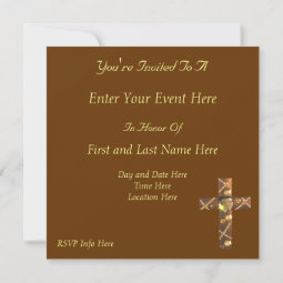 Jeweled Christian Cross Party Invitation | Zazzle