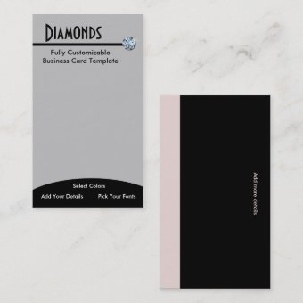 Jeweled Diamond Jewelry - Diamond Rhinestone Logo Business Card | Zazzle