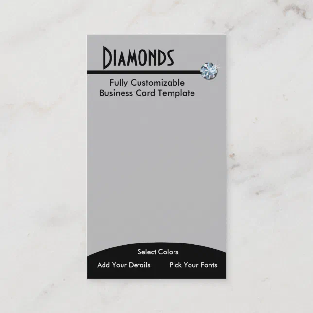 Jeweled Diamond Jewelry - Diamond Rhinestone Logo Business Card | Zazzle