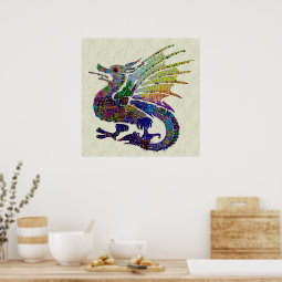 Jeweled Dragon Poster | Zazzle