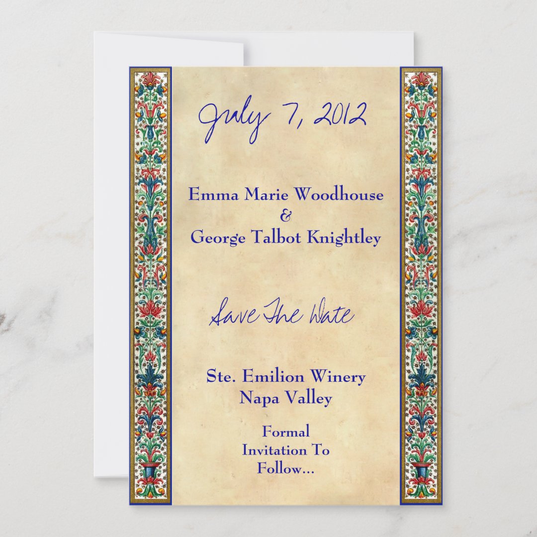 Jeweled Medieval Manuscript Invitation Card | Zazzle