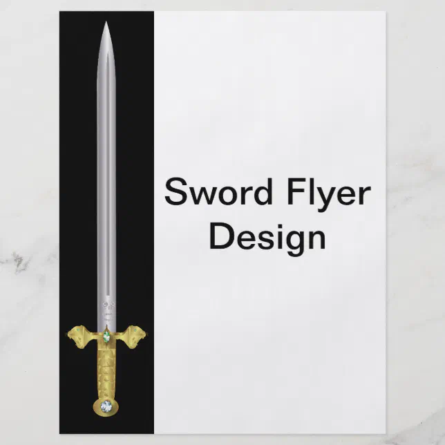 Jeweled Medieval Sword Flyer Template | Zazzle