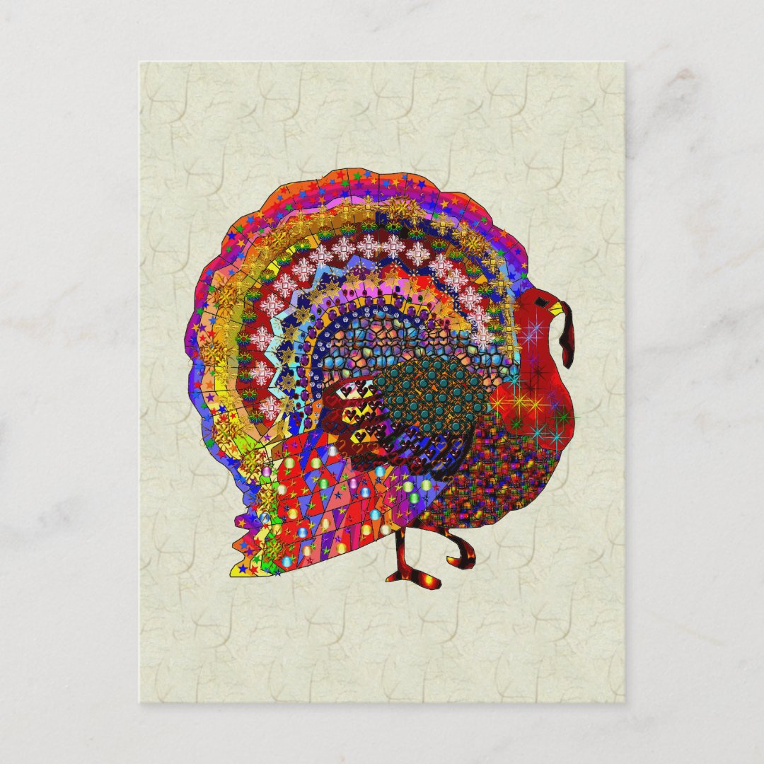 Jeweled Turkey Postcard | Zazzle