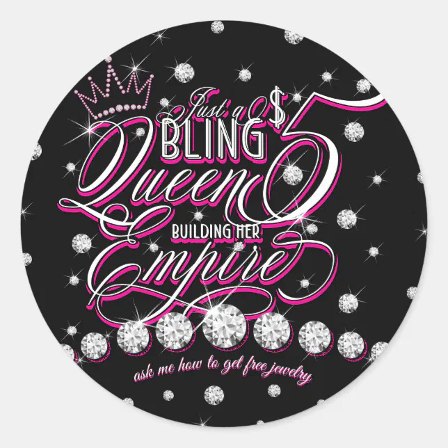 Jewelry Consultant just 5 dollar bling Classic Round Sticker | Zazzle