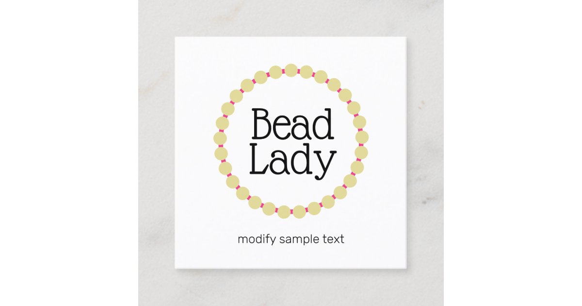 Jewelry Designer Bracelet / Necklace Beads Logo Square Business Card ...