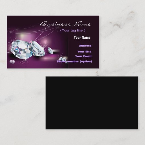 Jewelry Diamond Business Card Template | Zazzle