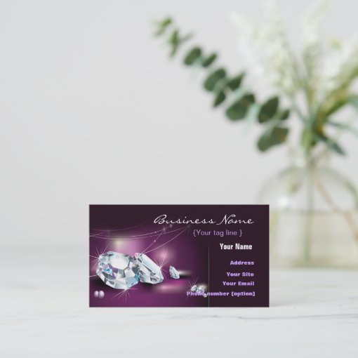 Jewelry Diamond Business Card Template | Zazzle
