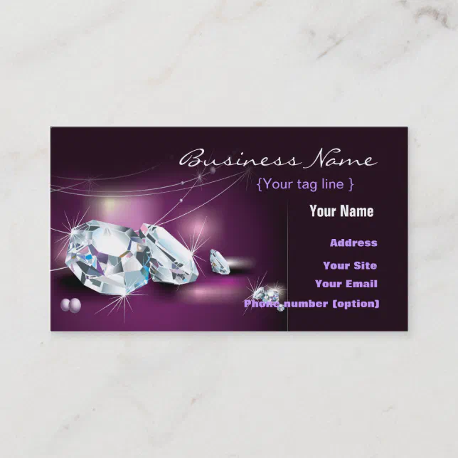 Jewelry Diamond Business Card Template | Zazzle