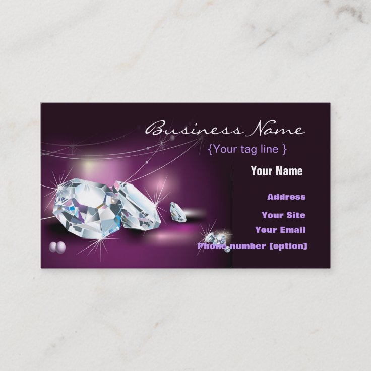 Jewelry Diamond Business Card Template | Zazzle