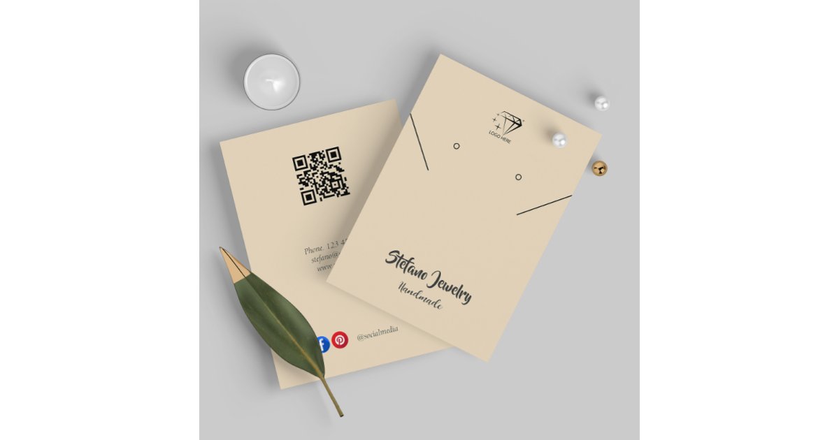 Jewelry Display Add Your Logo Product Packaging Business Card | Zazzle