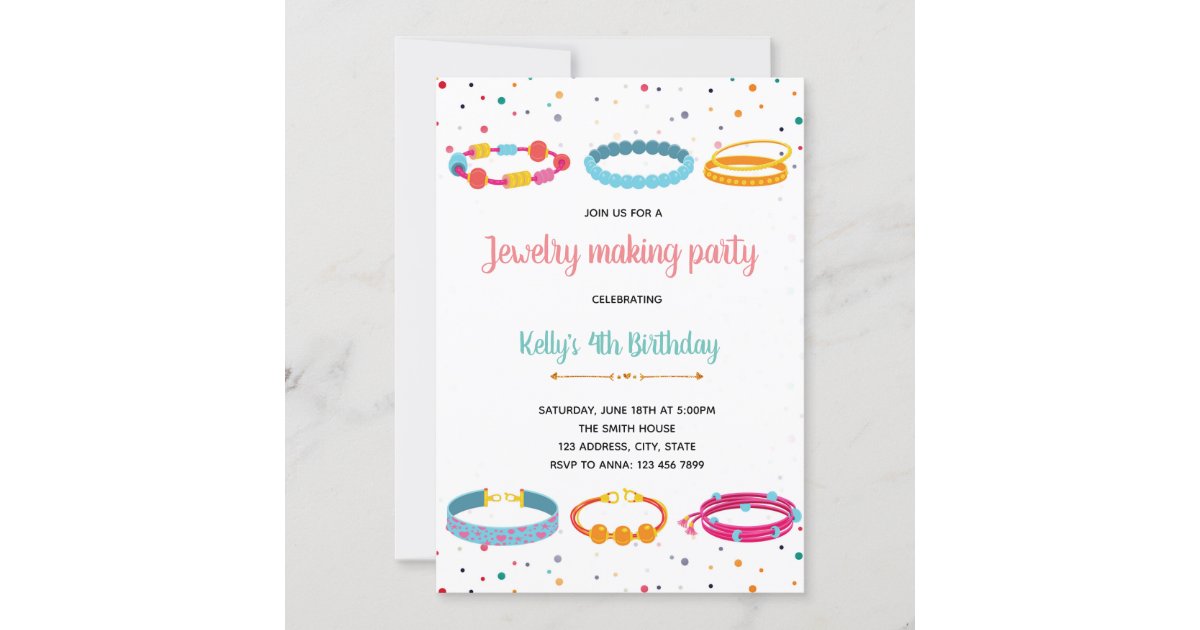 Jewelry making party invitation | Zazzle