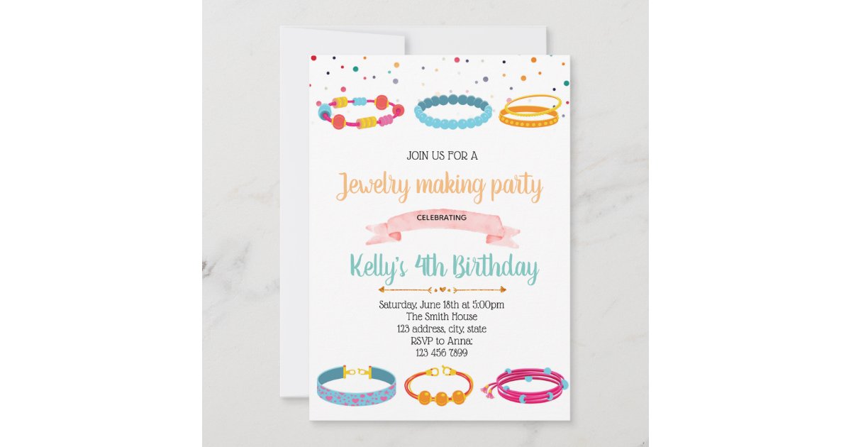 Jewelry making party invitation | Zazzle