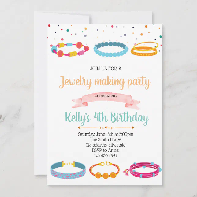 Jewelry making party invitation | Zazzle