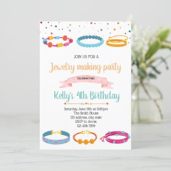 Jewelry making party invitation | Zazzle