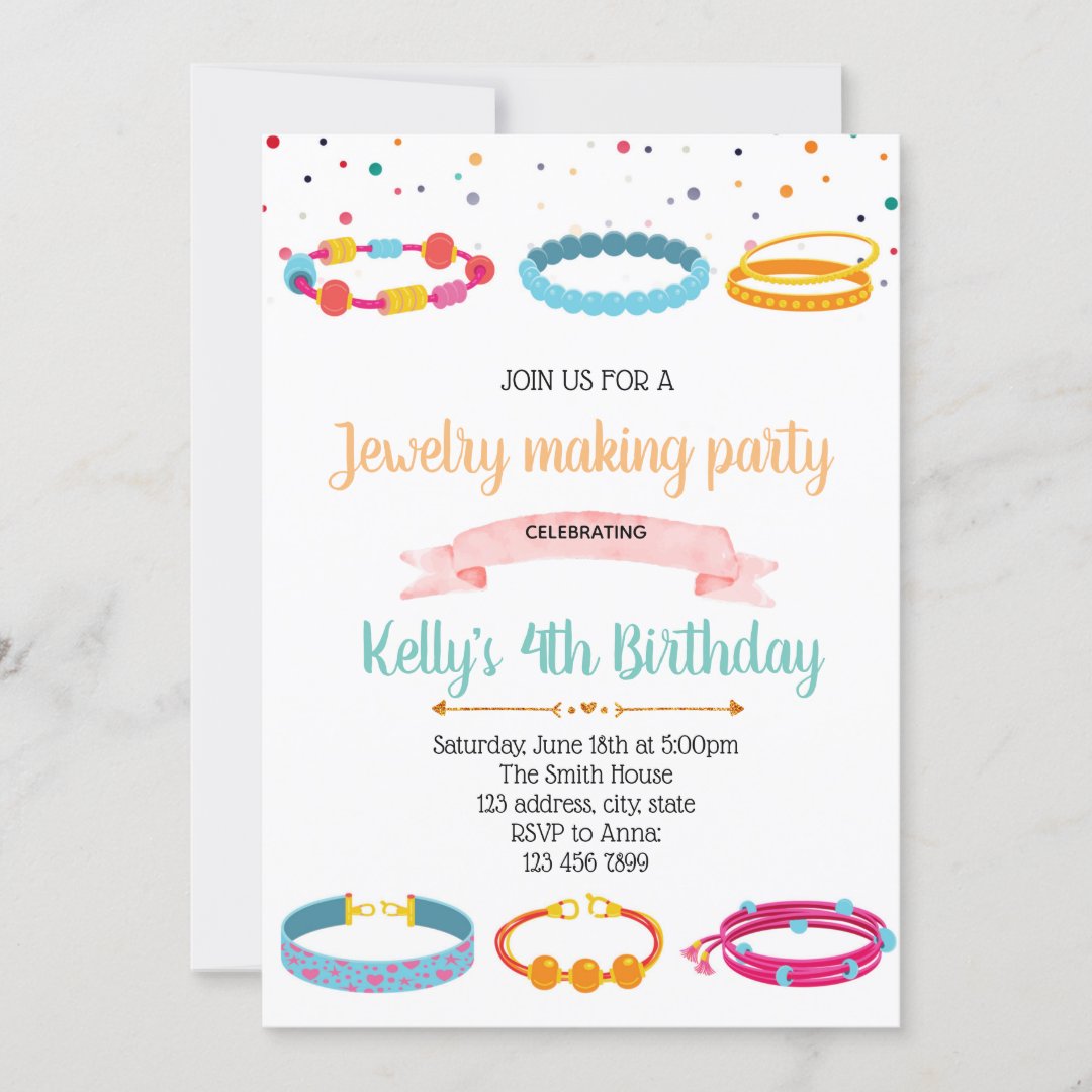 Jewelry making party invitation | Zazzle