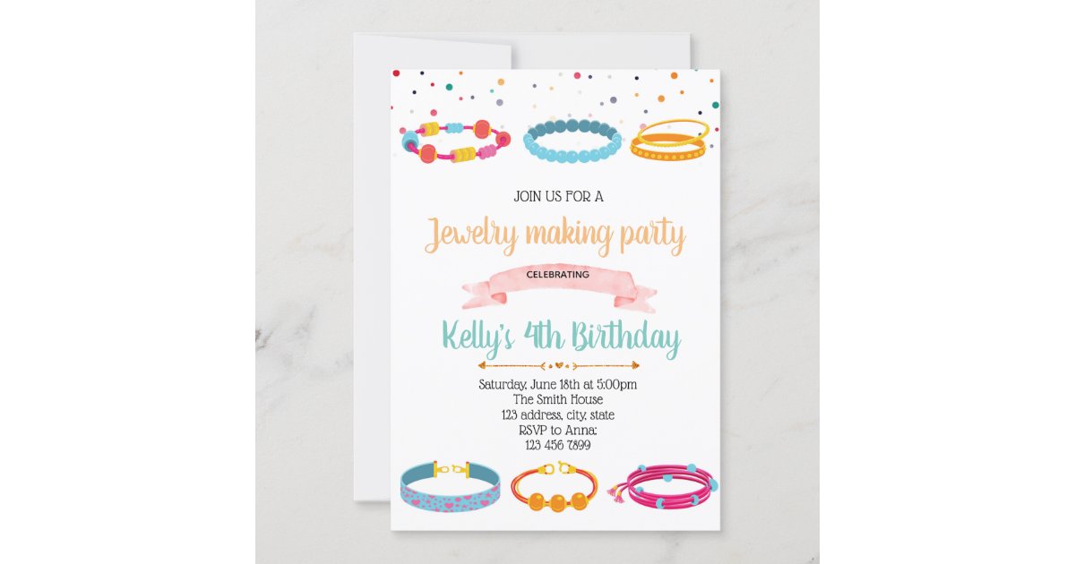 Jewelry making party invitation | Zazzle