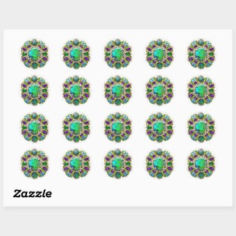 Jewelry Mandala Classic Round Sticker | Zazzle